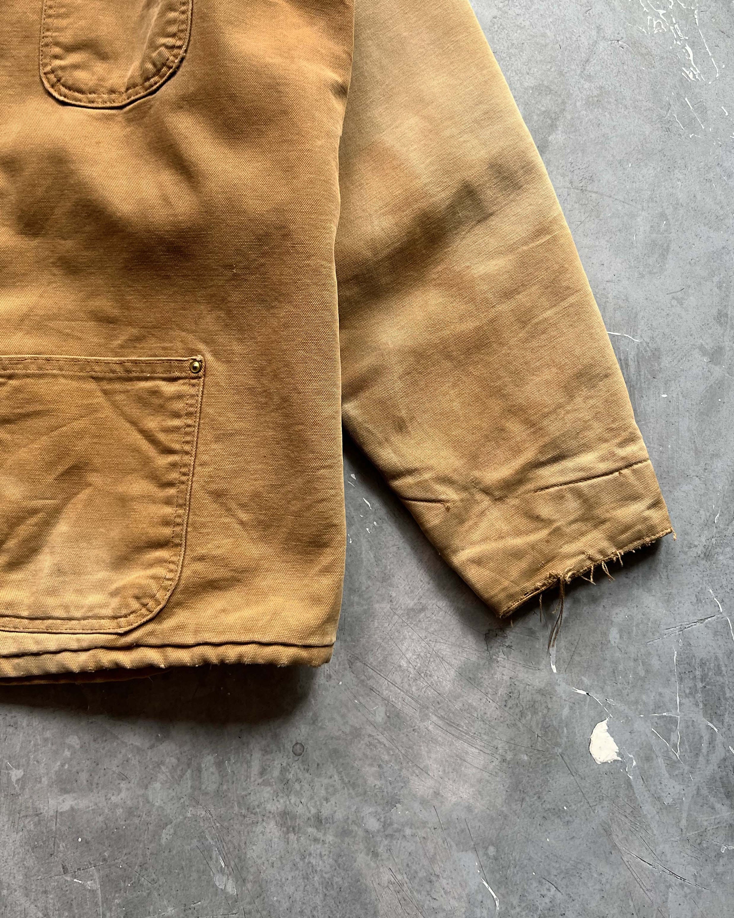 Sun Faded and Stained Tan Carhartt Michigan Jacket / Workwear ...
