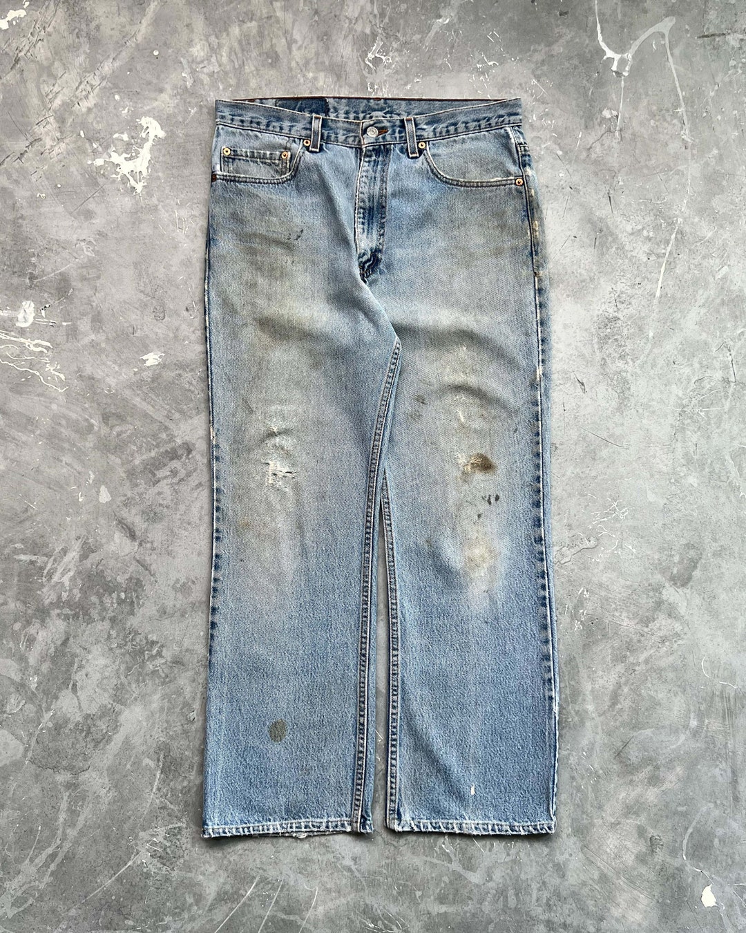 Vintage Stained and Distressed Levis 517 Denim / Jeans / Trousers 31X27 ...