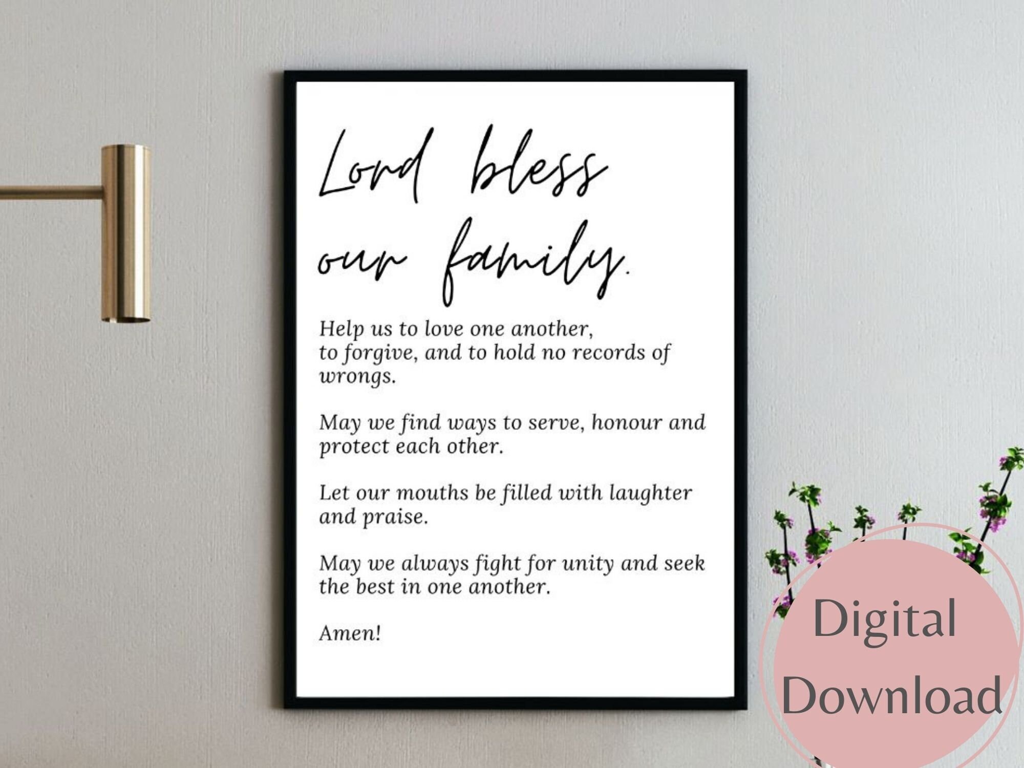 Prayer Wall Art, Faith Based Printable, Christian Family Wall Art, Home ...