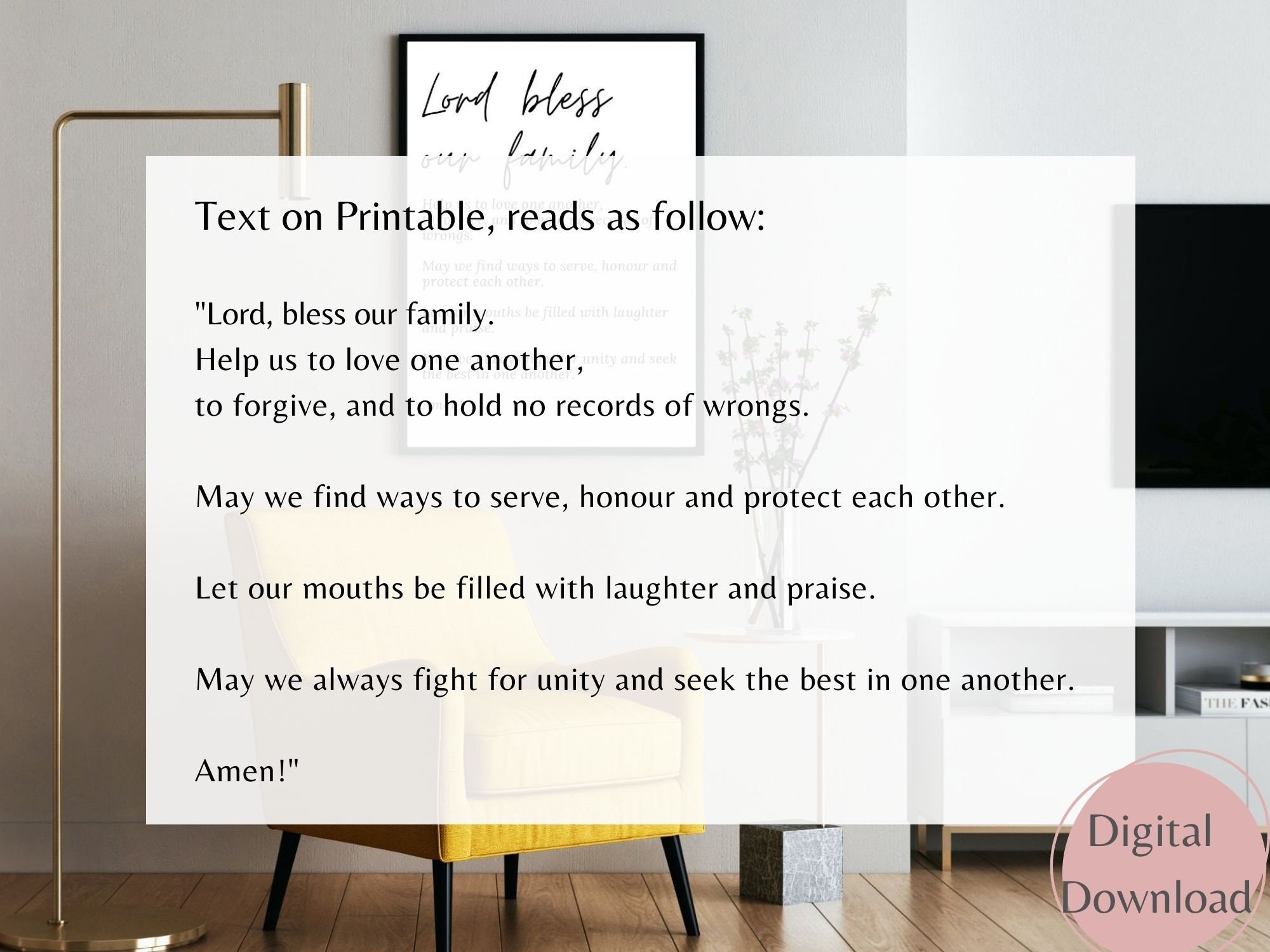 Prayer Wall Art, Faith Based Printable, Christian Family Wall Art, Home ...