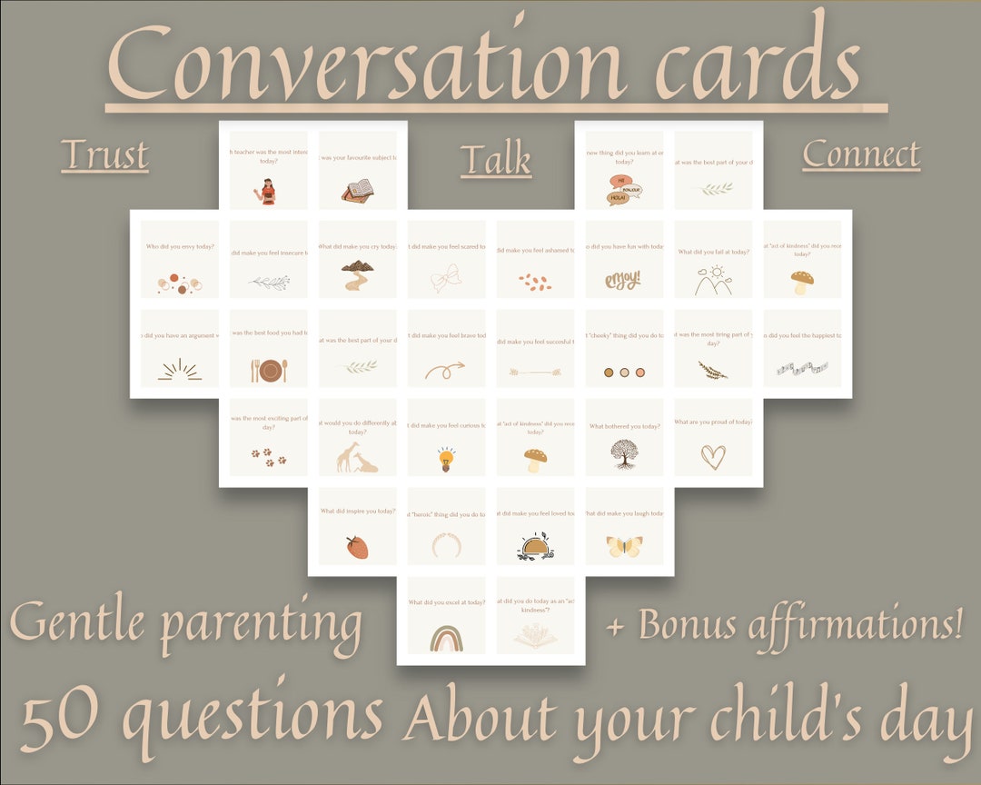 Conversation Cards for Parents and Children, Conversation Starter ...