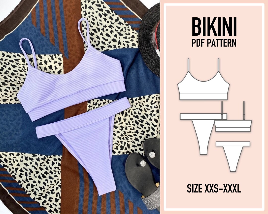 Bikini Pattern PDF. Sewing Pattern. Swimsuit Pattern PDF. - Etsy Australia
