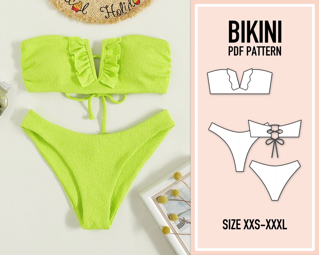 Bikini Pattern PDF. Sewing Pattern. Swimsuit Pattern PDF. Patterns for ...