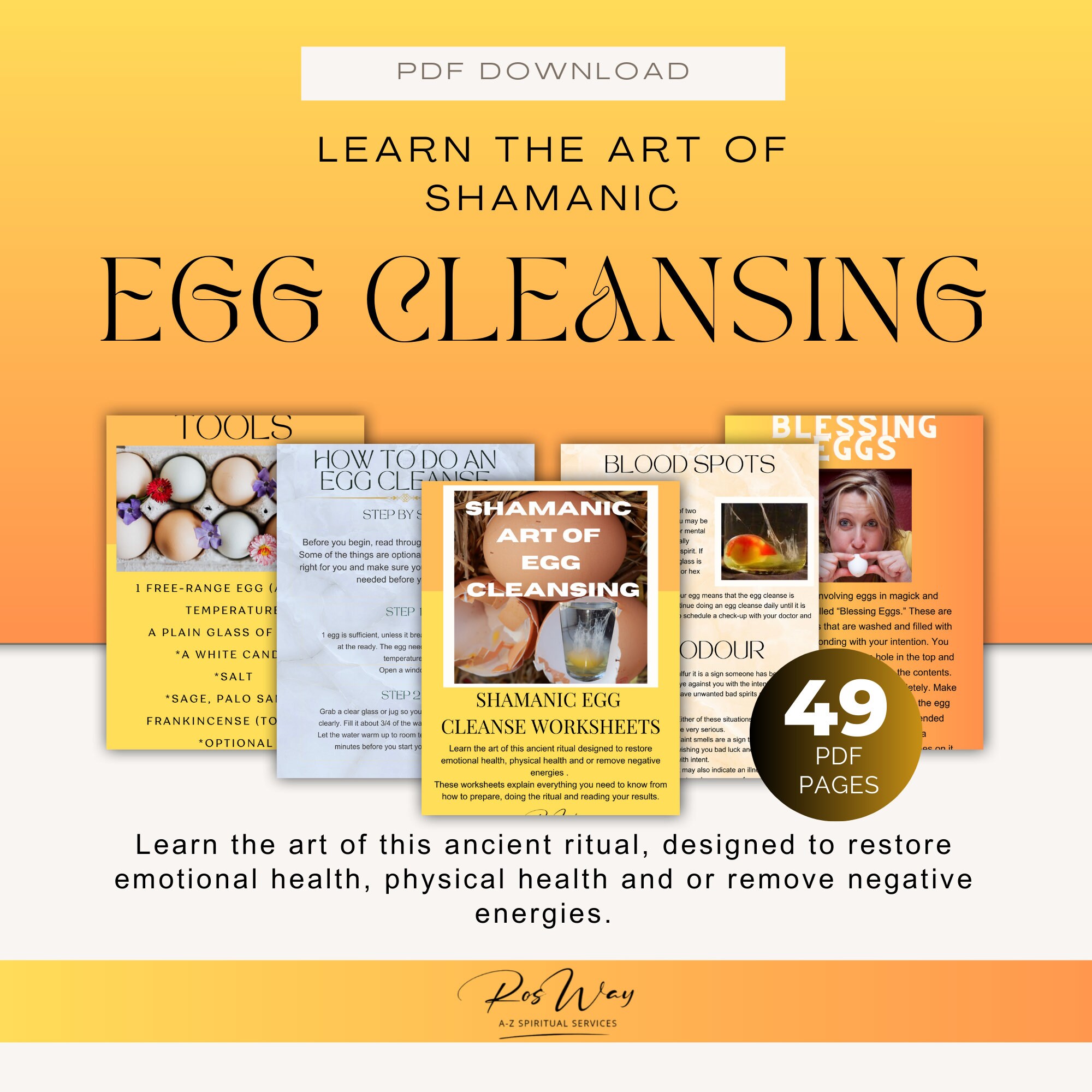 Learn the Art of Shamanic Egg Cleansing PDF Worksheets - Etsy