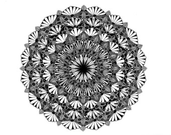 Coloring Page Floral Mandala Flower Geometric Repeating - Etsy