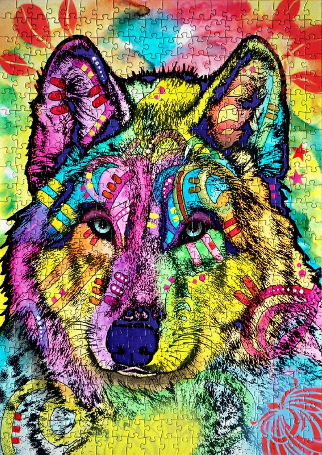 Rainbow Wolf Puzzle 1000 Pieces, Wolf Puzzle for Adults, Christmas Gift ...