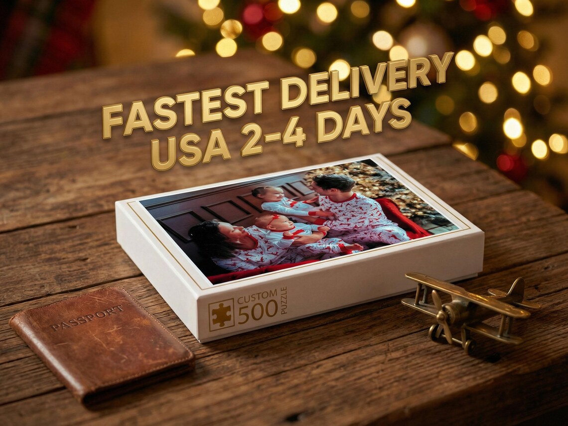 Personalized Photo Puzzle Family Christmas Gift, Custom Puzzle Jigsaw ...
