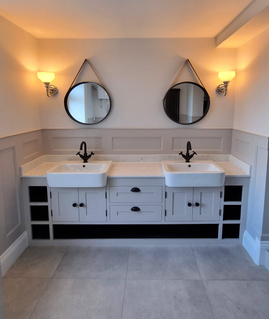 Laure Oak Hand Made Double Vanity Unit - Etsy UK