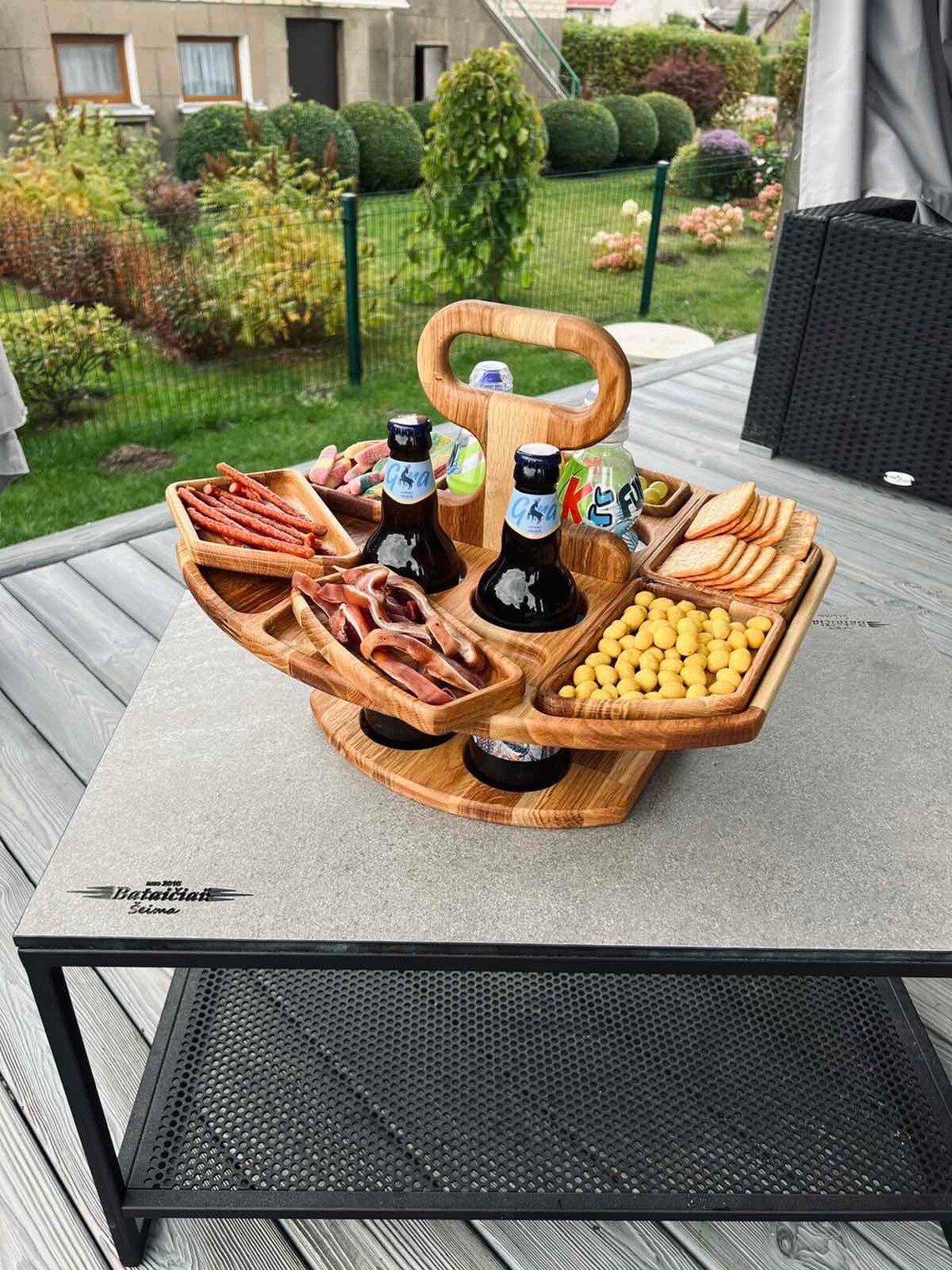 Drinks and Snacks Carrier / Bottle Carrier / Snacks Plate / Mens Gift ...