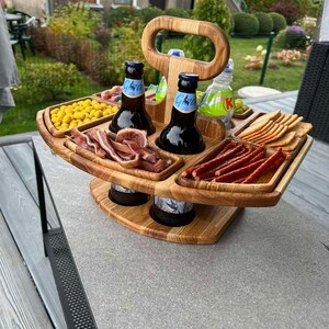 Drinks and Snacks Carrier / Bottle Carrier / Snacks Plate / Mens Gift ...