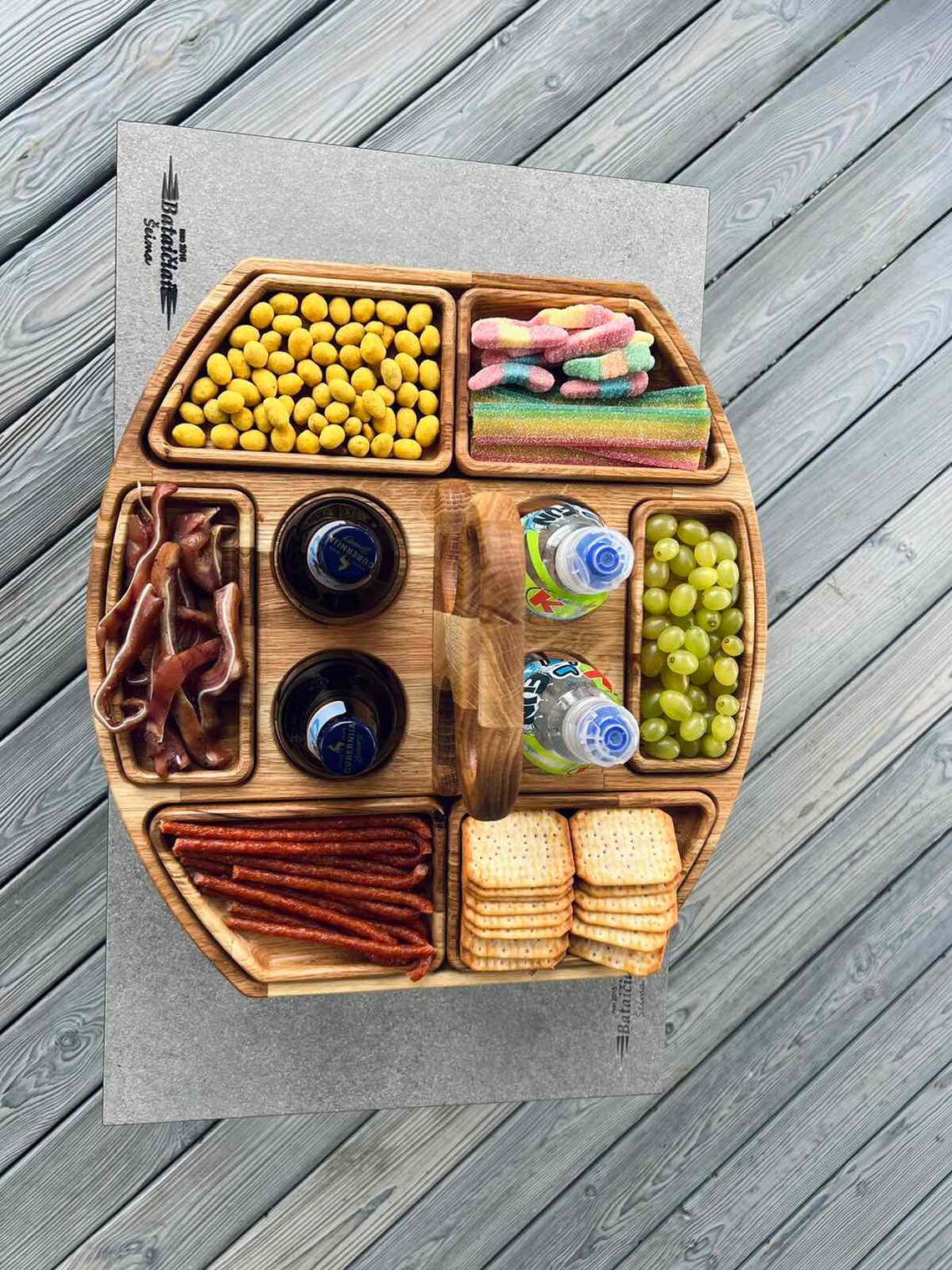 Drinks and Snacks Carrier / Bottle Carrier / Snacks Plate / Mens Gift ...