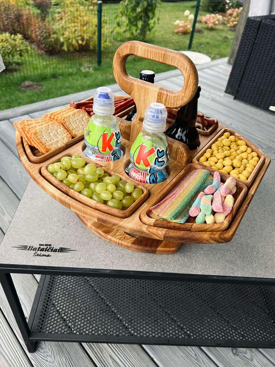 Drinks and Snacks Carrier / Bottle Carrier / Snacks Plate / Mens Gift ...