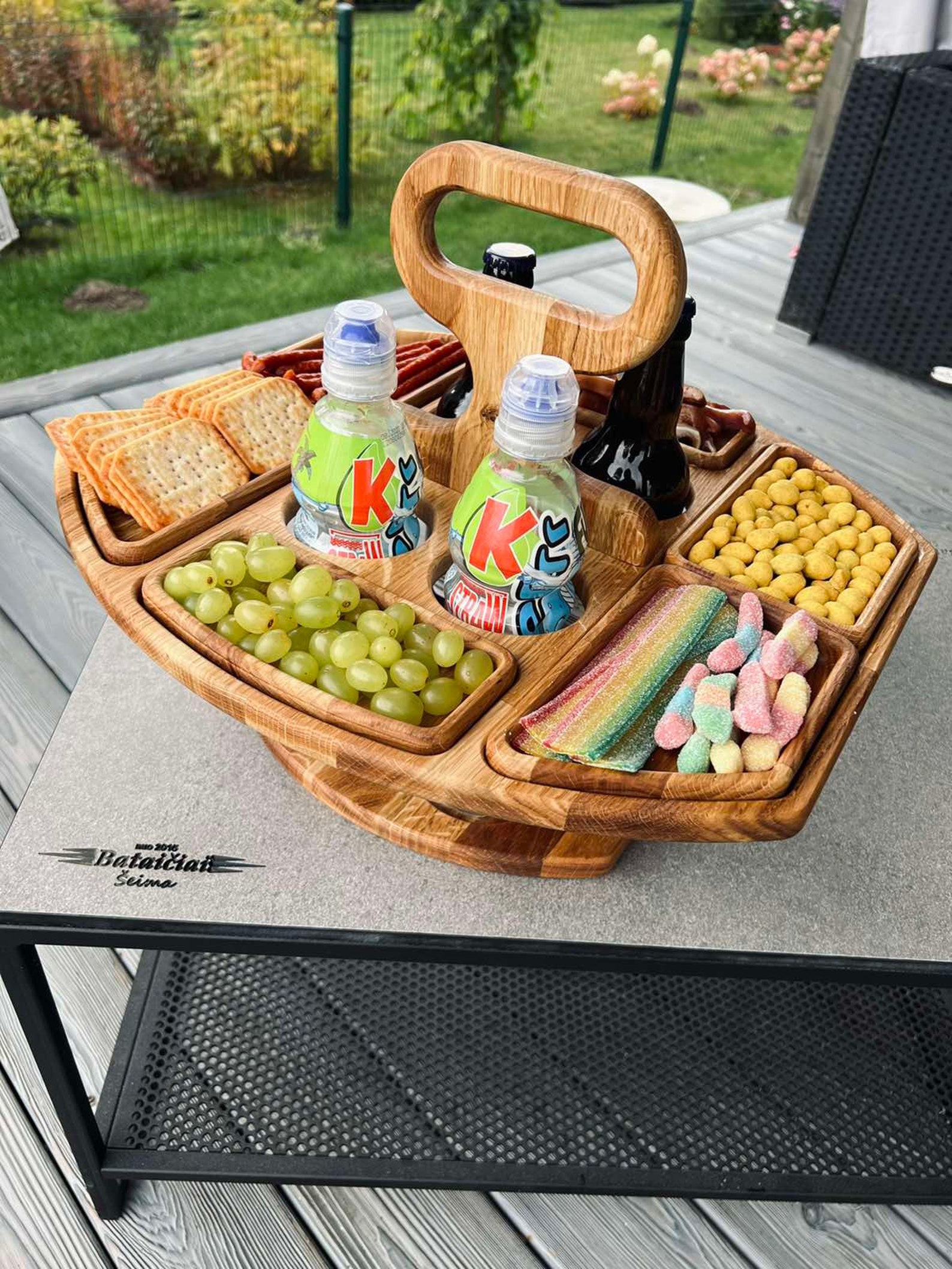 Drinks and Snacks Carrier / Bottle Carrier / Snacks Plate / Mens Gift ...