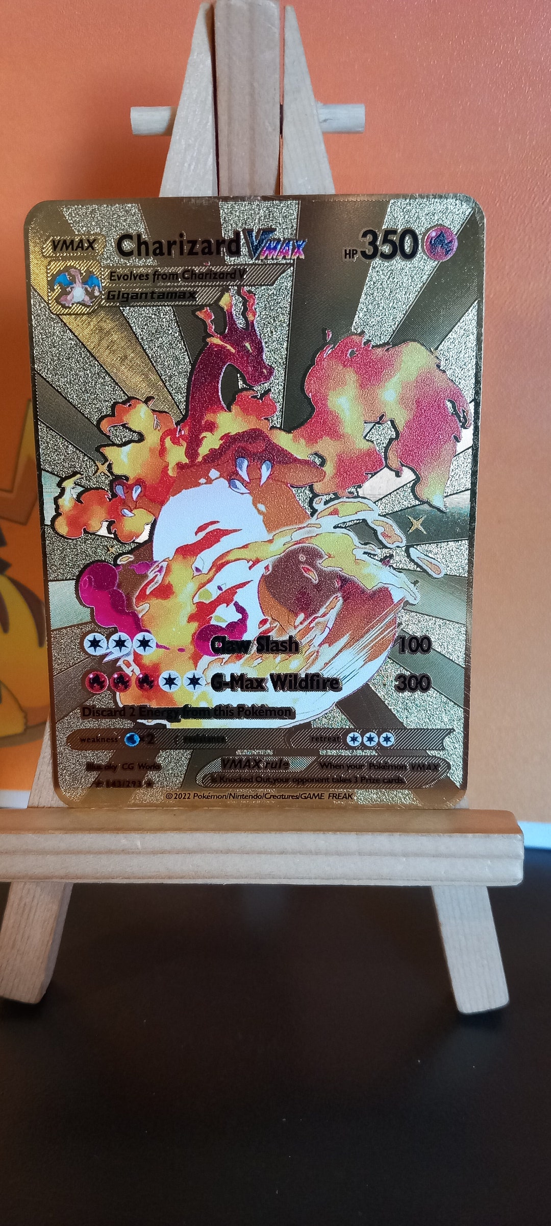 Pokemon Card Charizard Gigantamax Vmax Metal ANG - Etsy