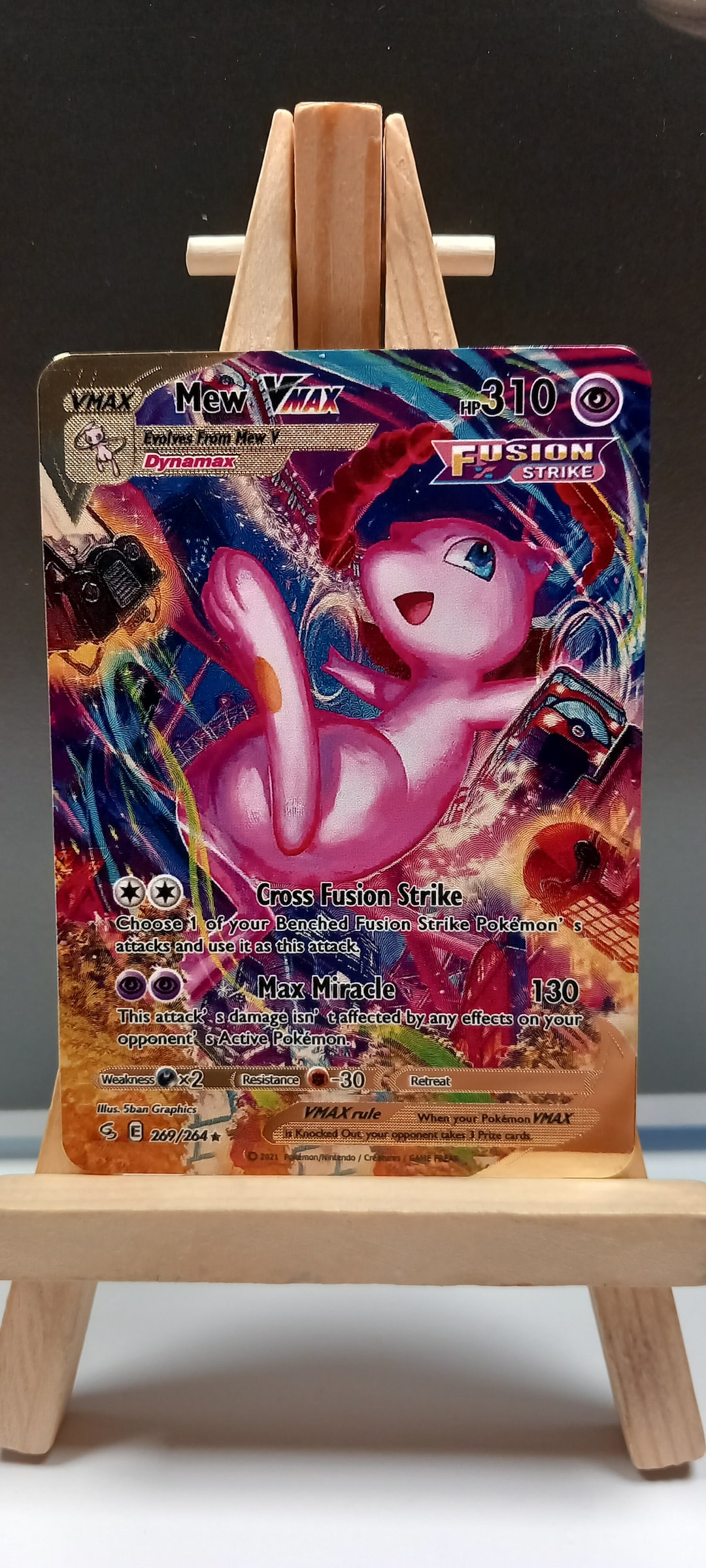 Pokemon Mew Dynamax Vmax Card in Metal ANG - Etsy