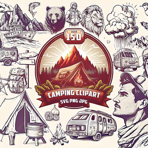 Camping Collage Pack - Etsy