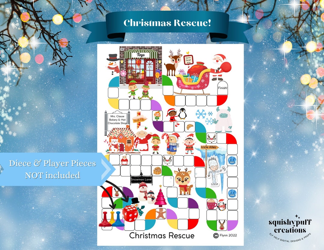 Christmas Game, Help Santa Save Christmas, Easy Board Game for Kids ...