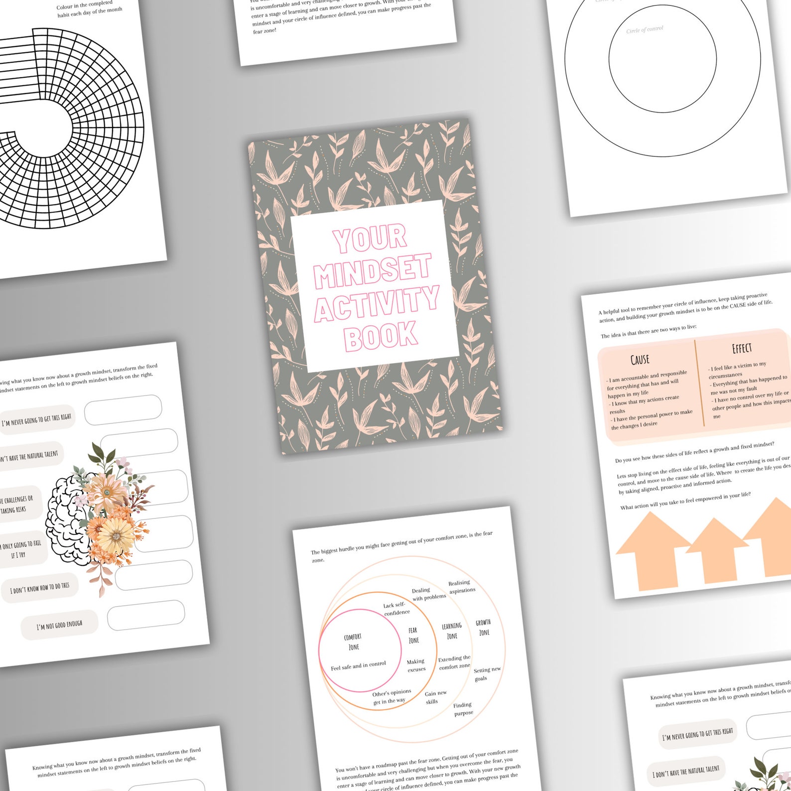 Printable Mindset Workbook Growth Mindset Activities Positive Mindset ...