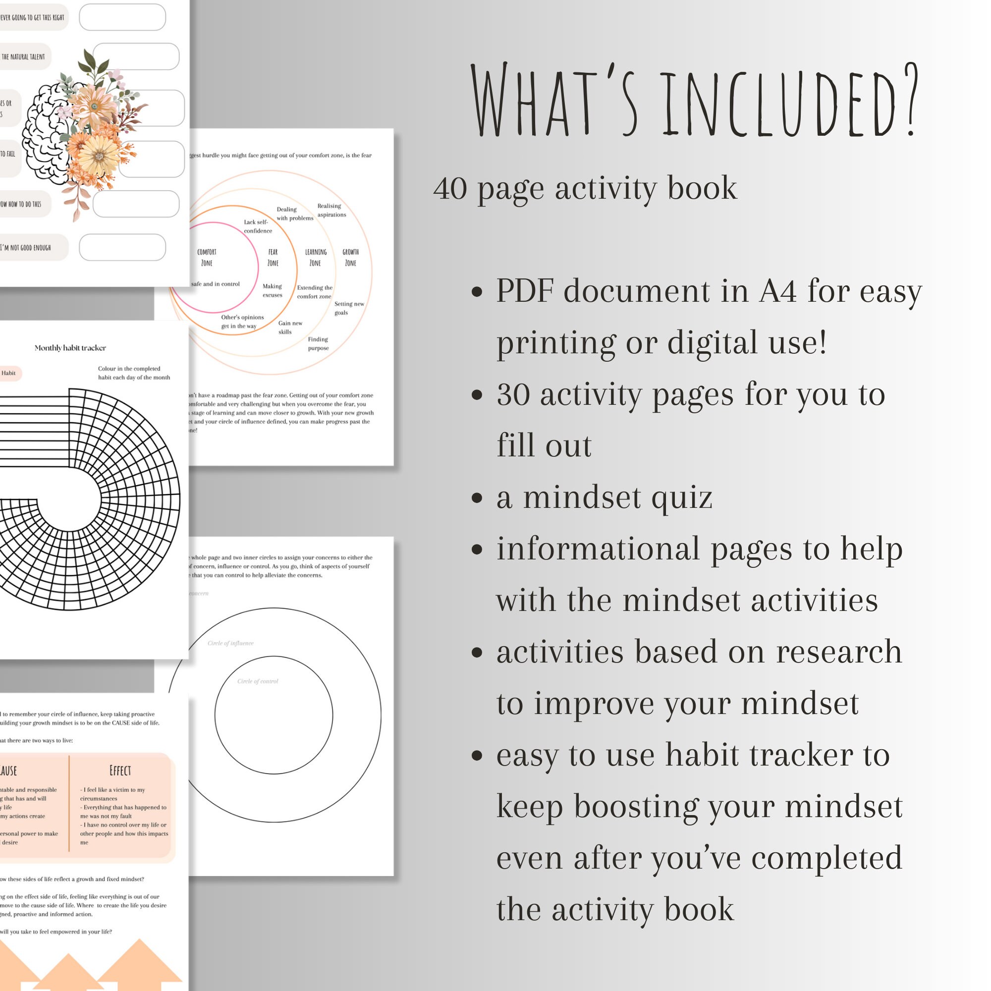 Printable Mindset Workbook | Growth Mindset Activities | Positive ...