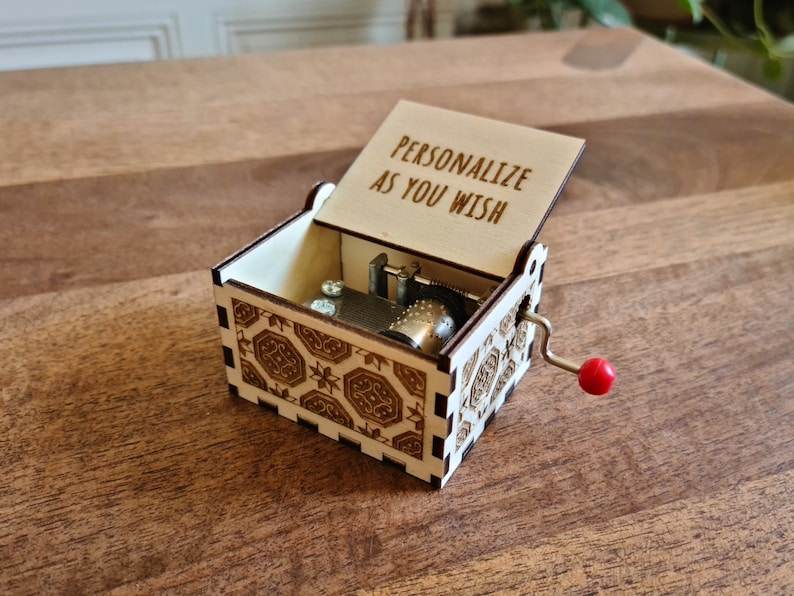 Music Box DIY Laser Cut Files SVG DXF Lightburn Case for Manual Crank ...