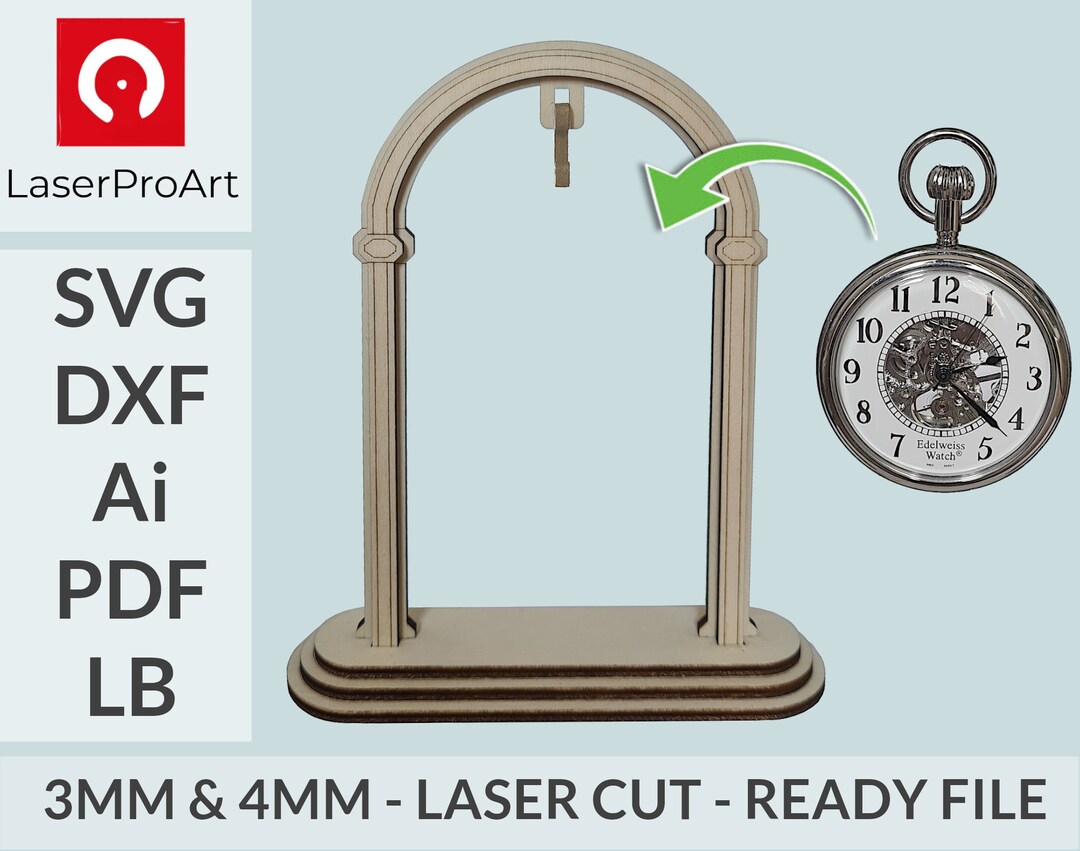 Pocket Watch Stand - Pocket Watch - DIY Laser Cut Files SVG - DXF ...
