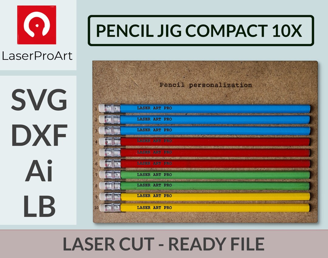 Template for Personalization of Pencils DIY Laser Cut Files Dxf Svg ...