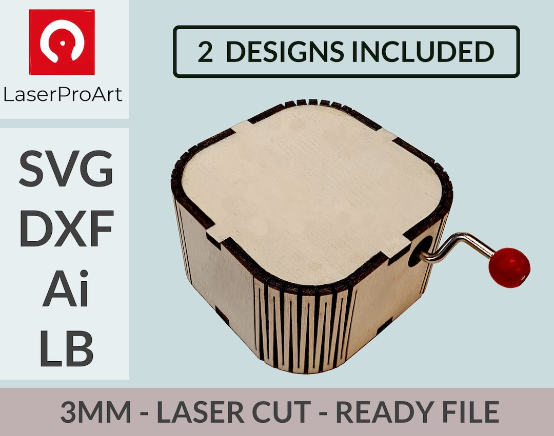Music Box - DIY Laser Cut Files SVG - DXF - Lightburn - Case for Manual ...