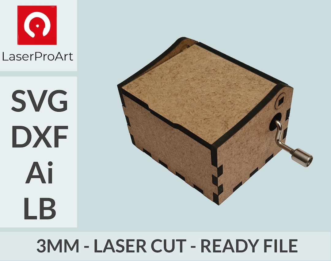 Music Box - DIY Laser Cut Files SVG - DXF - Lightburn - Case for Manual ...