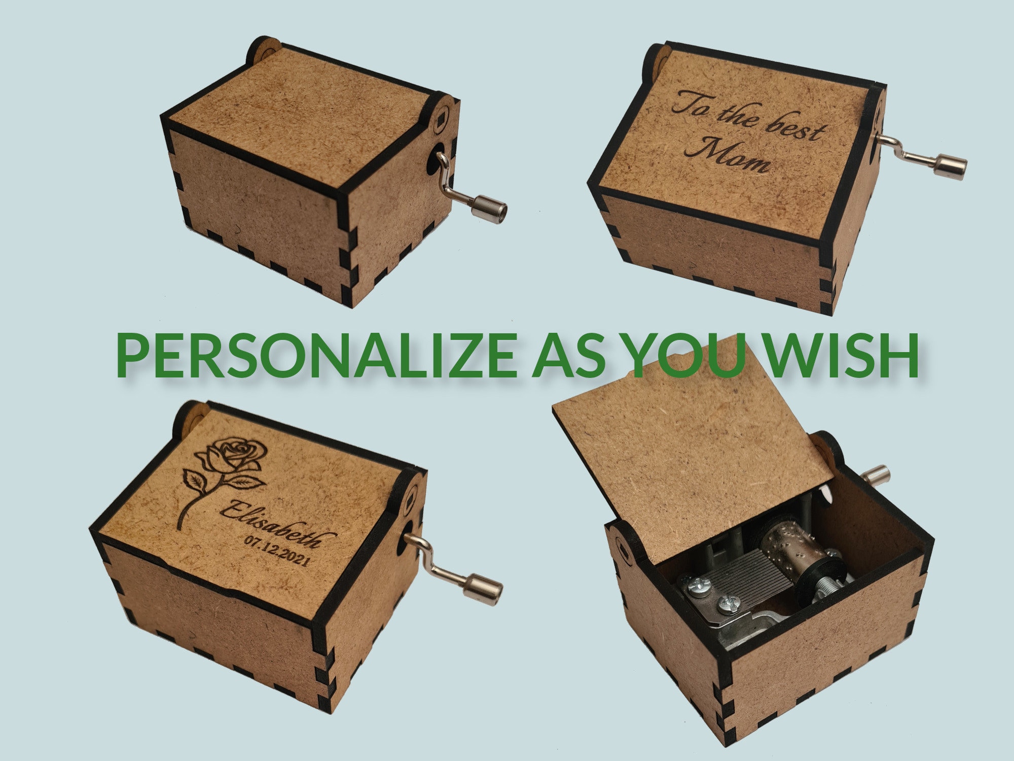 Music Box - DIY Laser Cut Files SVG - DXF - Lightburn - Case for Manual ...