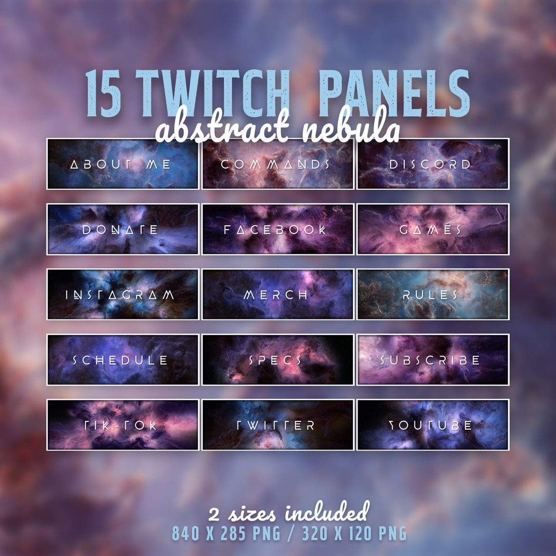 15 Twitch Panels: Abstract Nebula - Etsy