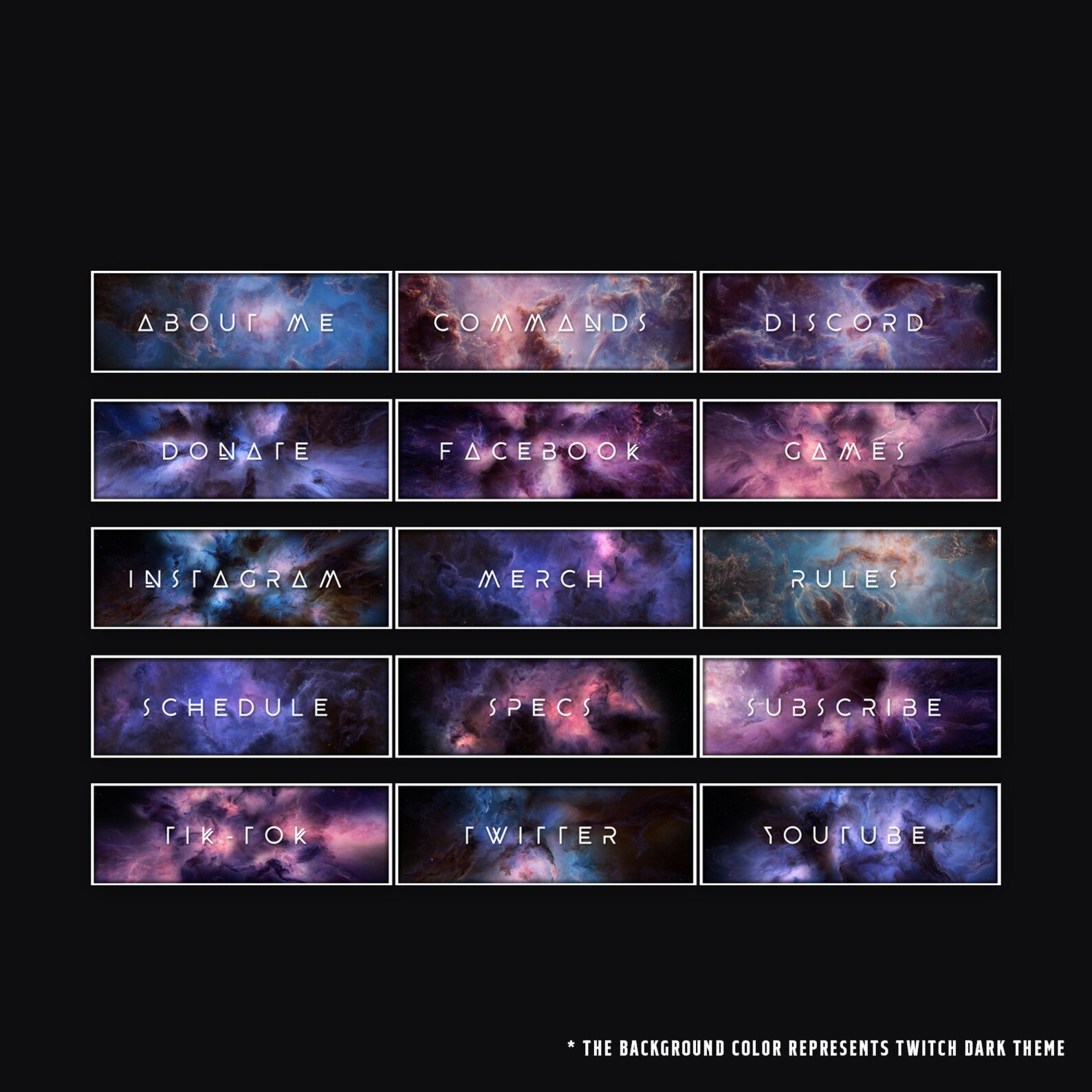 15 Twitch Panels: Abstract Nebula - Etsy