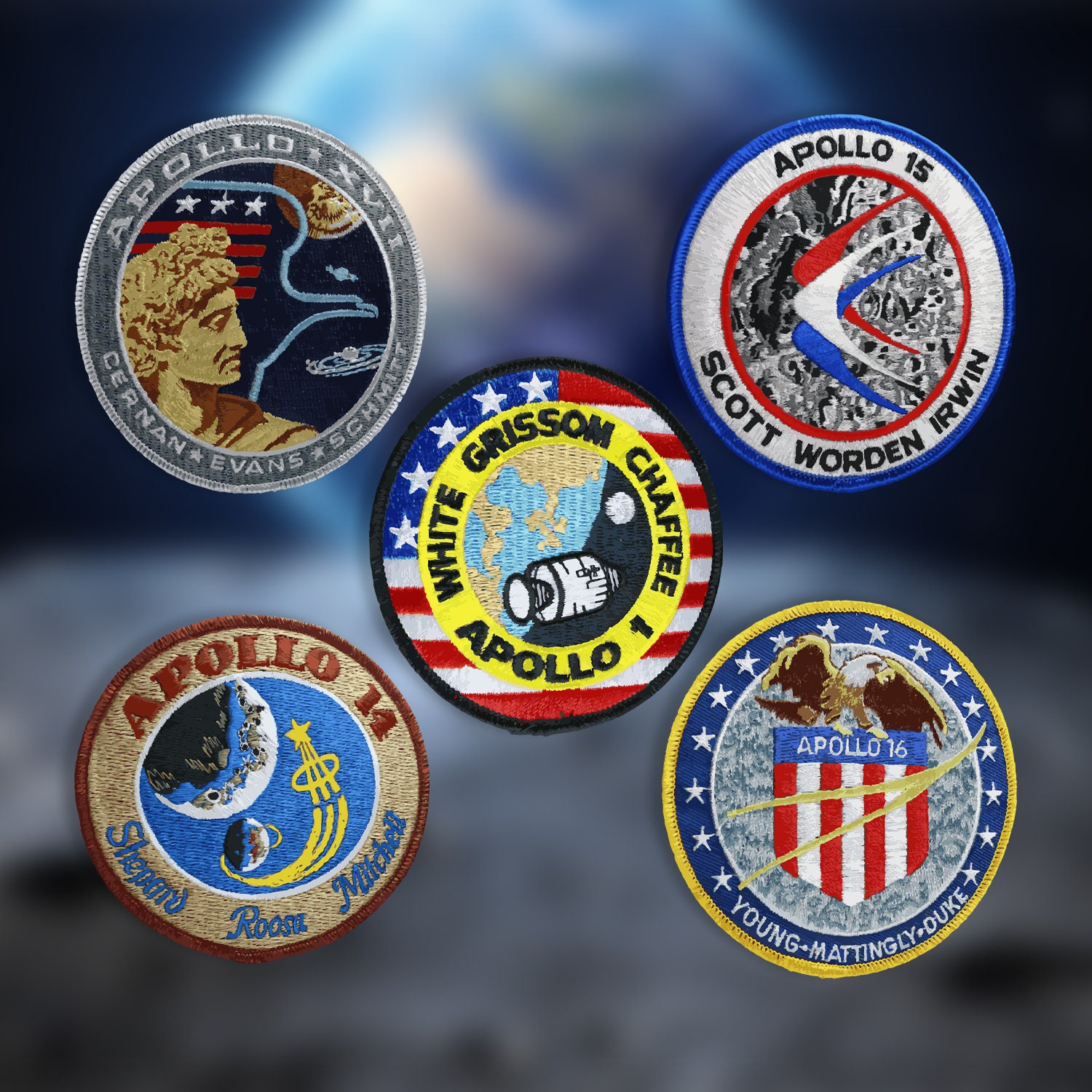 Black And White Space Program Apollo 13 Badge