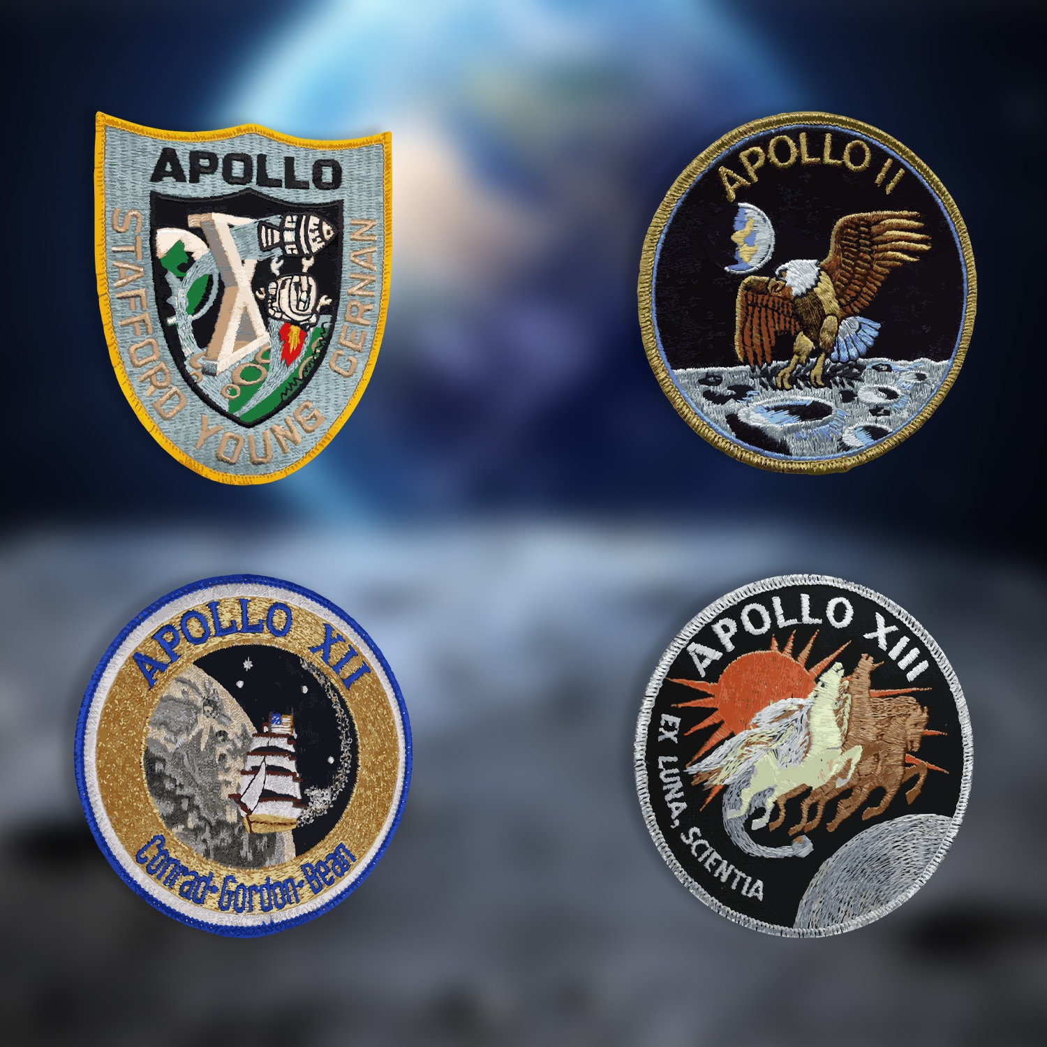 13 Space Patches: Apollo Missions SVG PNG PDF - Etsy