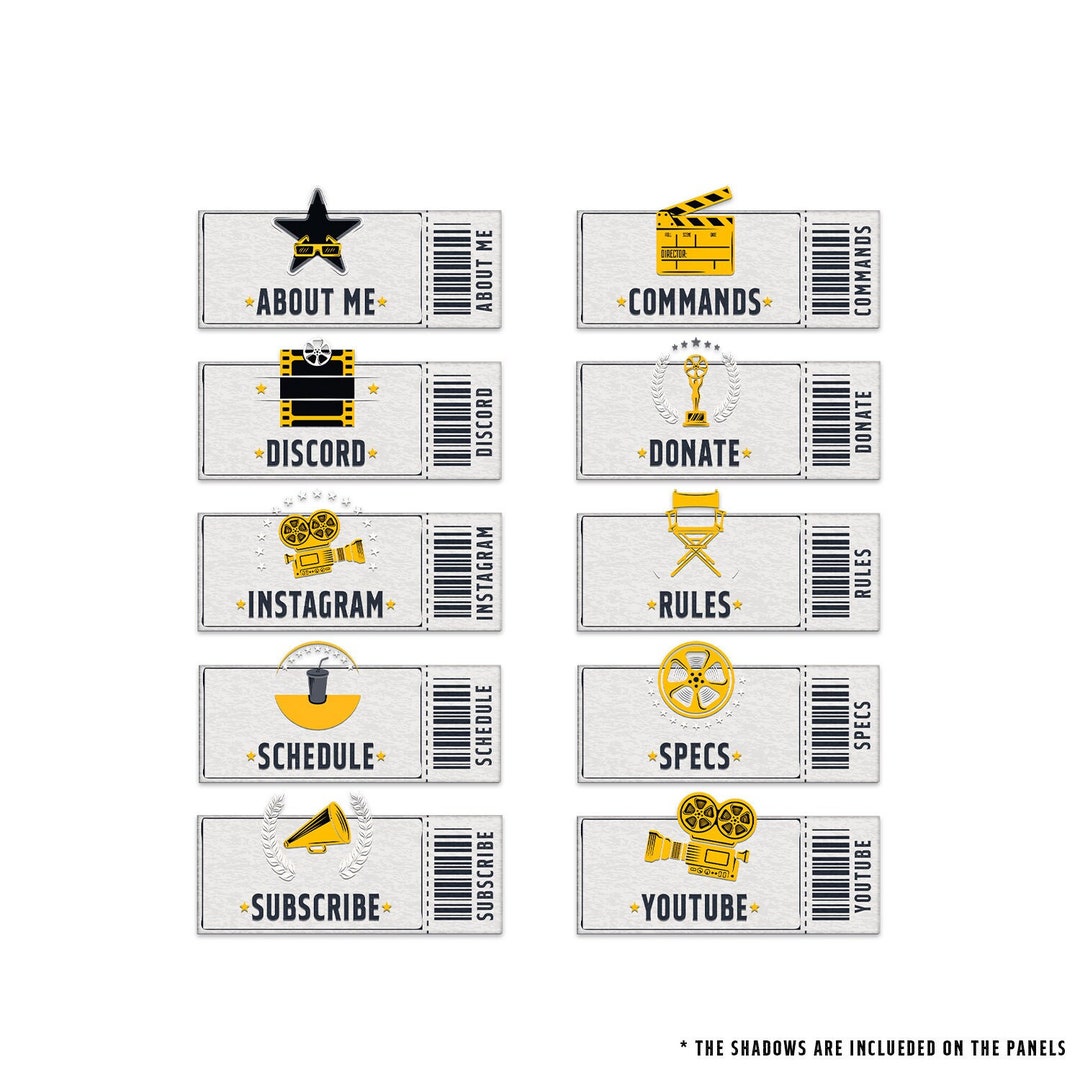 10 Twitch Panels: Theater Tickets V1.0 - Etsy