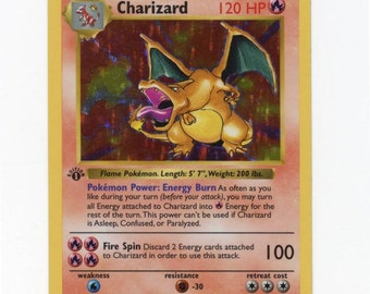 1st Edition Charizard Card - Etsy