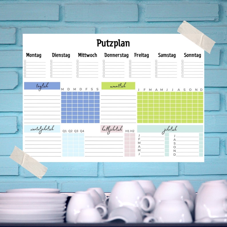 Putzplan-vorlagen Zum Ausdrucken Erstelle Deinen Persönlichen - Etsy