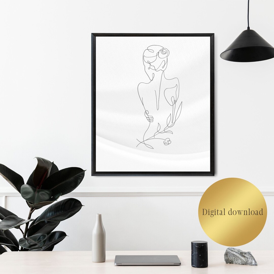 Minimalist Wall Art Feminine Lines Printsfemme Art - Etsy