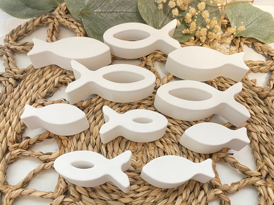 Table Decoration Set of 10 Fish Baptism Communion Confirmation Handmade ...