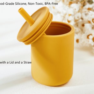 Custom Name Silicone Sippy Cup With Straw for Baby 6 Months, No Spill ...