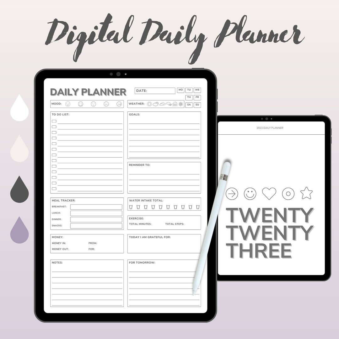 Digital Daily Planner, Printable Planner, Calendar 2023, Schedule ...