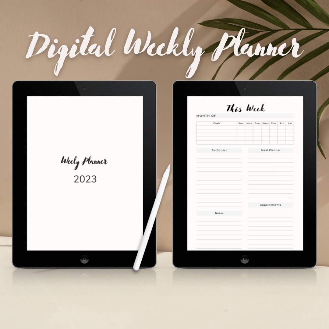 Digital Weekly Planner, Printable Planner, Calendar 2023, Schedule ...