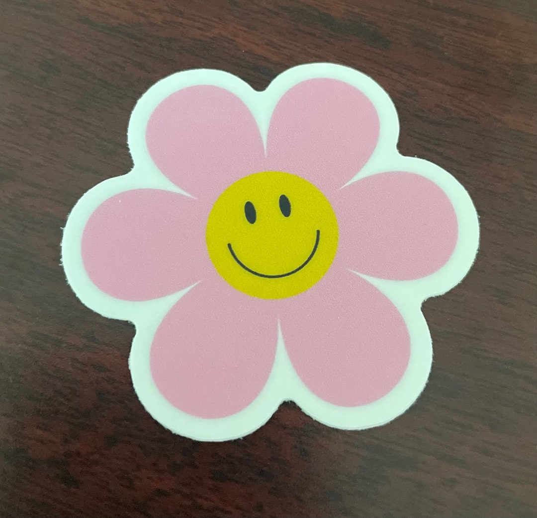 Smiley Daisy Sticker - Etsy