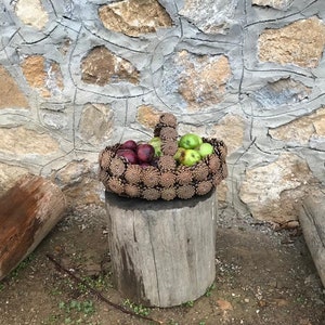 Rustic Handmade Pine Cones Basket - Etsy