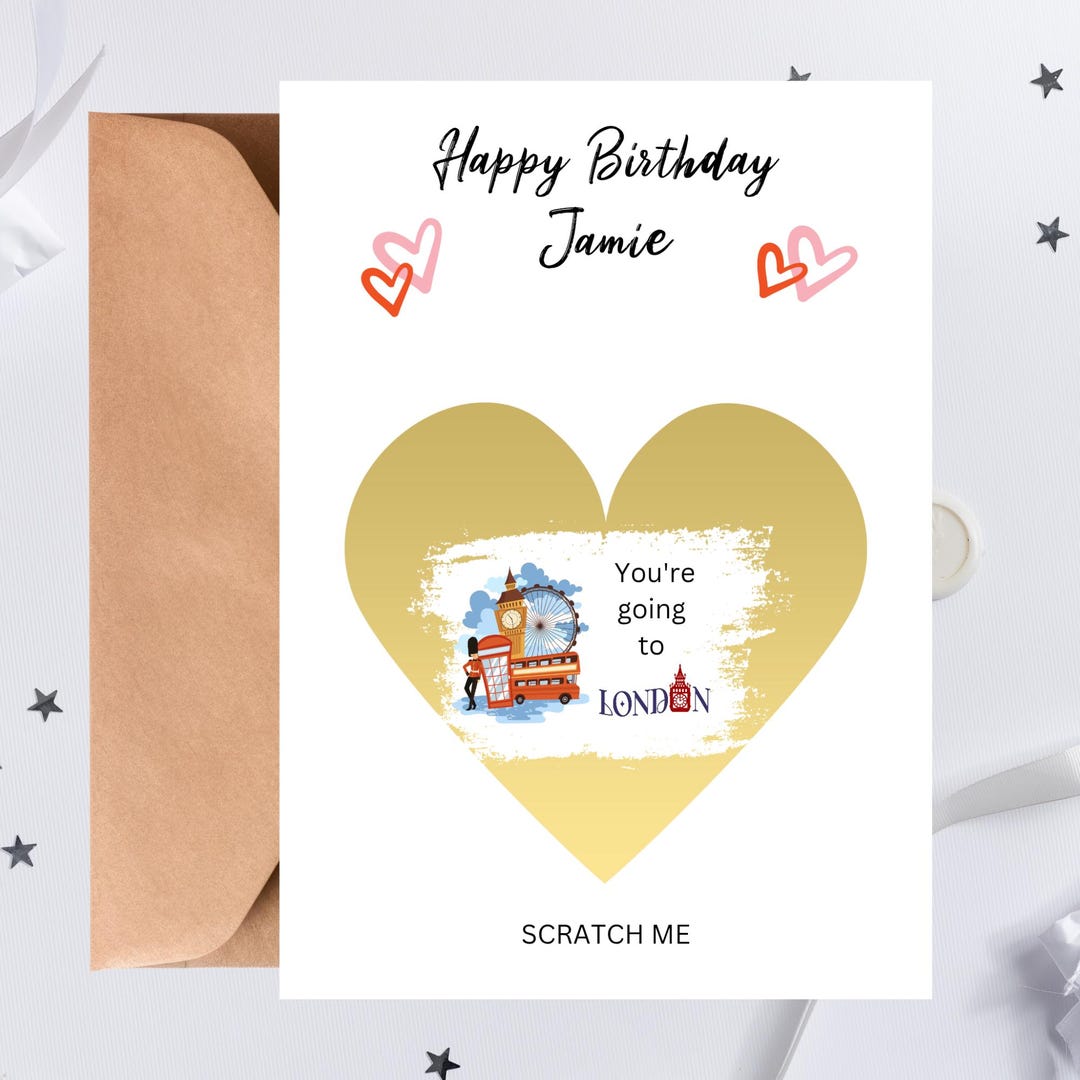 Scratch off Card Birthday Surprise Reveal Scratch Card, Holiday Reveal ...