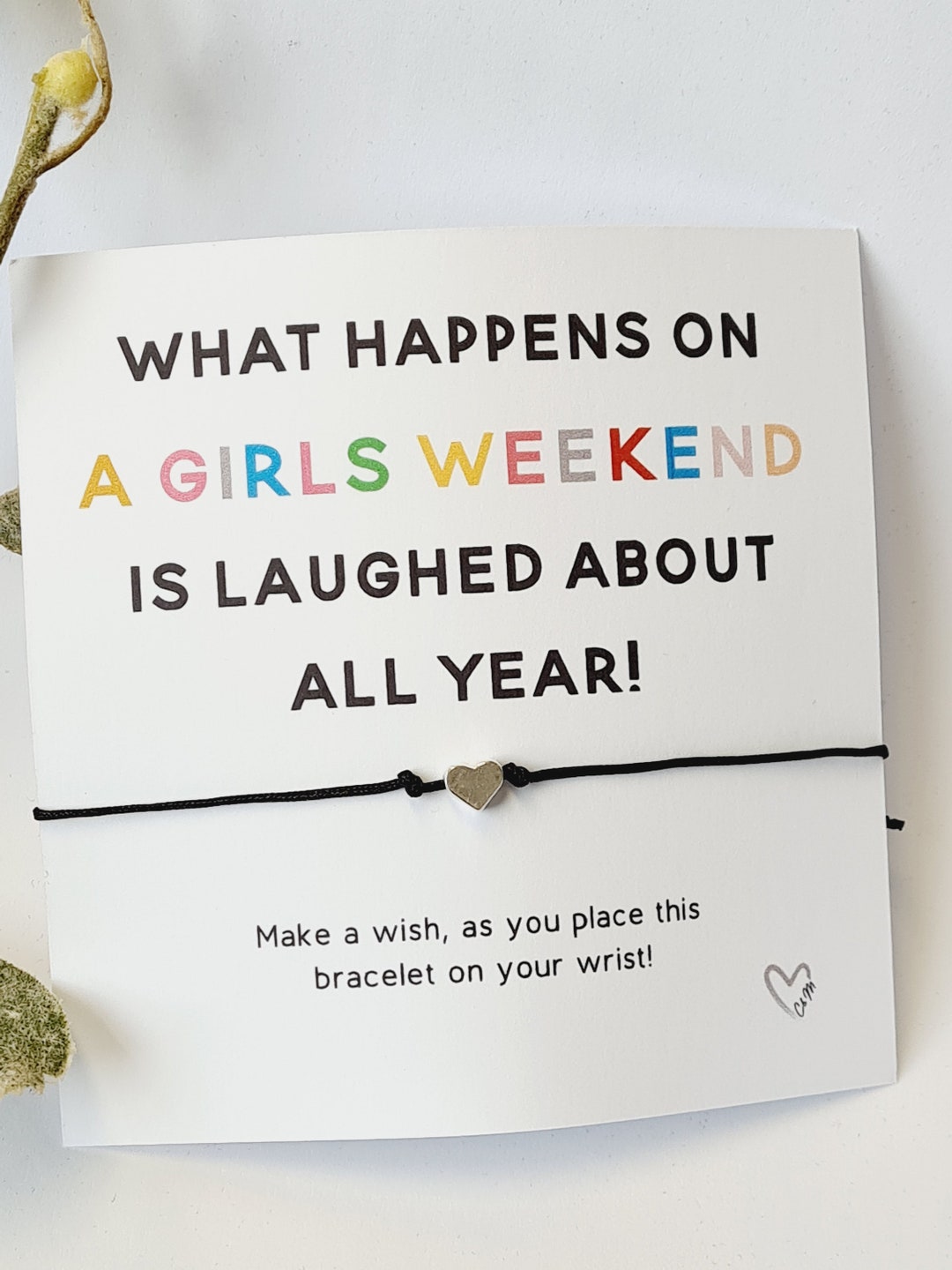 Girls Getaway Gift; Girls Trip; Girls Weekend Keepsake Wish Bracelet ...