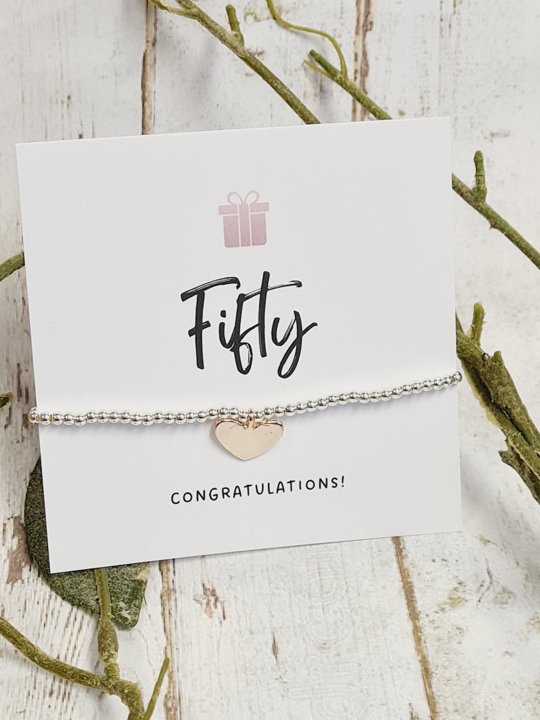 50th Happy Birthday Fifty 50th Birthday Congratulations Silver Plated ...