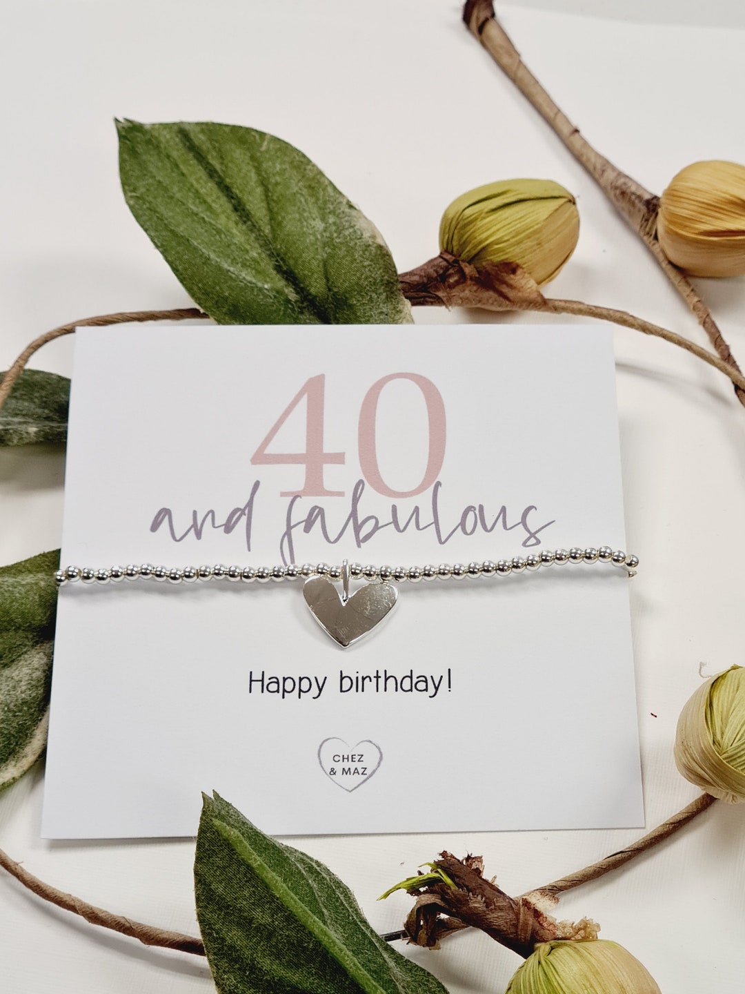 40 and Fabulous, Happy Birthday - Forty - 40th Silver Plated Charm ...