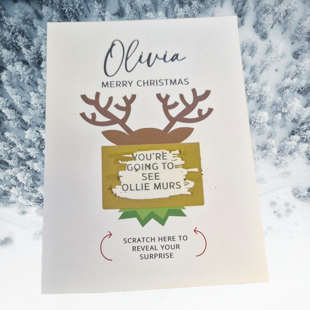 Personalized Christmas Scratch Card: Reindeer Surprise Gift Reveal - Etsy