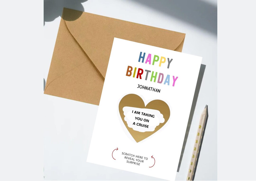 Scratch off Card Happy Birthday Surprise Reveal Scratch Card ...