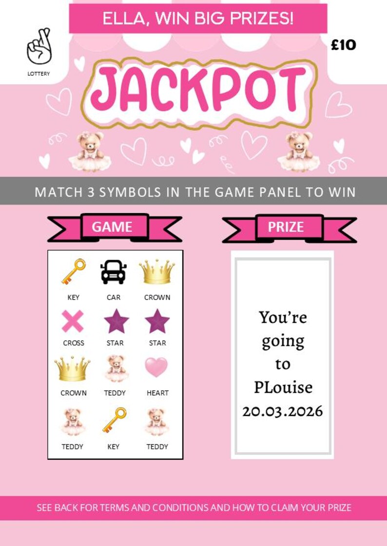Plouise Pink Inspired Scratch to Reveal Card: Glam Makeup Gift Voucher ...
